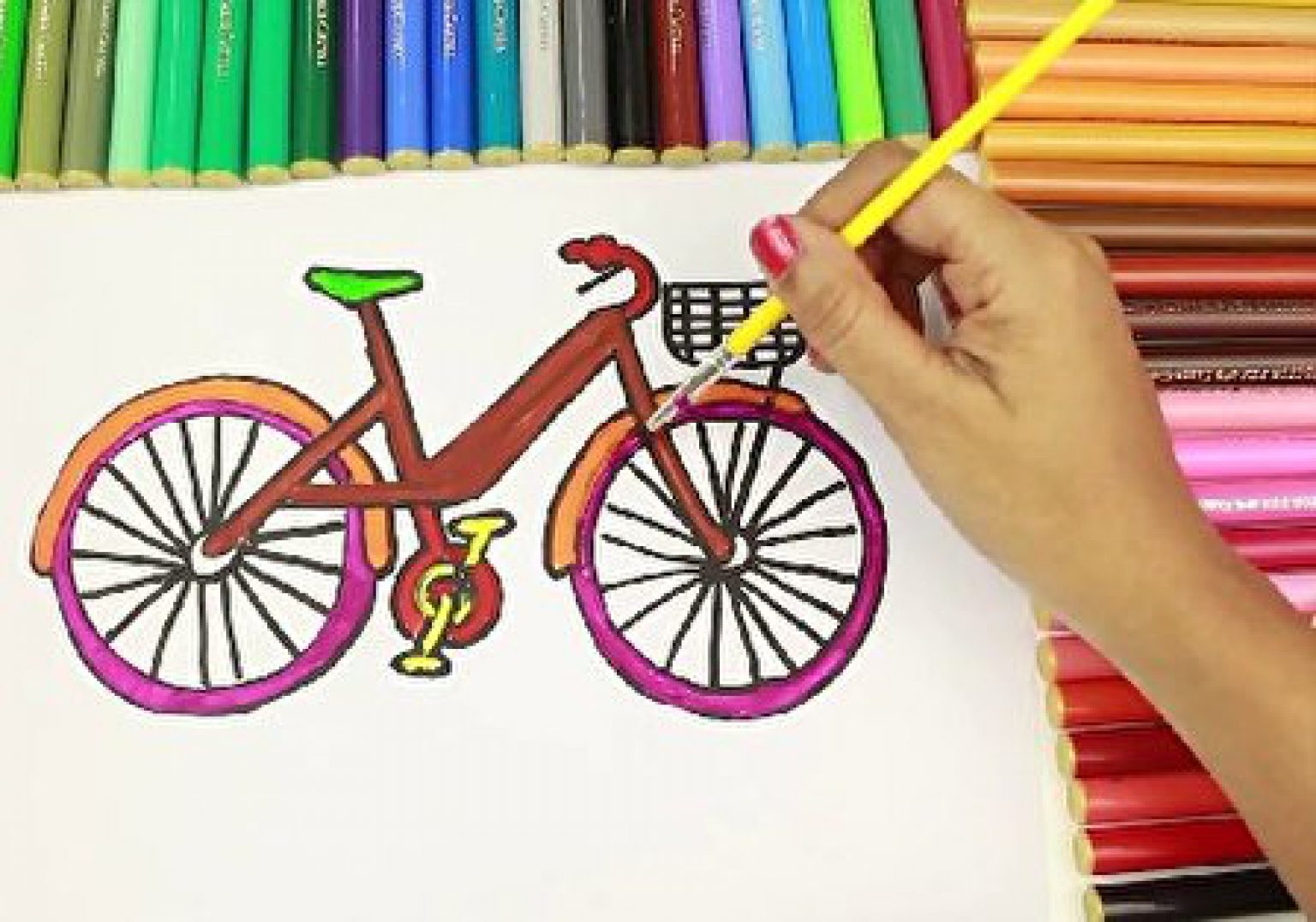 نقاشی دوچرخه برای کودکان؛ ۲۵ طرح کودکانه برای رنگ آمیزی ستاره